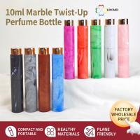 China Premium 10ml Marble Twist-Up Perfume Atomizer – Portable Refillable Travel Fragrance Spray Bottle with Glass Inner Vial for sale