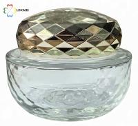 China Wholesale High-End Cosmetic Glass Cream Jars 50g inner container, 100g with Luxury Electroplated Screw Cap for sale