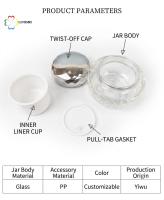 China Wholesale High-End Cosmetic Glass Cream Jars 50g inner container, 100g with Luxury Electroplated Screw Cap for sale