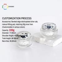 China Wholesale High-End Cosmetic Glass Cream Jars 50g inner container, 100g with Luxury Electroplated Screw Cap for sale