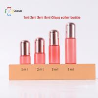 China Premium UV Electroplated Rose Gold Glass Roller Bottles | 1ml 2ml 3ml 5ml Mini Essential Oil & Perfume Vial for Travel for sale