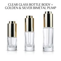 China Luxury Push-Button Dropper Glass Bottle 5ml 10ml 15ml for Essential Oils & Cosmetic Serums for sale