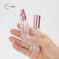 China Luxury 10ml Gourd-Textured Glass Perfume bottle with auminum mist spray – Premium Portable Travel Spray Bottle for sale