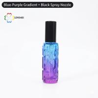 China Luxury 10ml Gourd-Textured Glass Perfume bottle with auminum mist spray – Premium Portable Travel Spray Bottle for sale