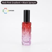 China Luxury 10ml Gourd-Textured Glass Perfume bottle with auminum mist spray – Premium Portable Travel Spray Bottle for sale
