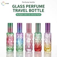 China Luxury 10ml Gourd-Textured Glass Perfume bottle with auminum mist spray – Premium Portable Travel Spray Bottle for sale