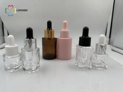 China 5ml 10ml 15ml 20ml 30ml 50ml 100ml Square and Round Glass Dropper Bottles Cosmetic Serum Essential Oil Packaging Wholesale for sale