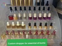 China Wholesale Custom Dropper Caps 18/410 20/410 for Essential Oil Bottles | Bulk Cosmetic Glass Bottle Pipettes with Bamboo Aluminum Plastic ring & Longer Rubber Supplier for sale
