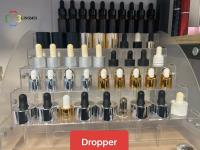 China Wholesale Custom Dropper Caps 18/410 20/410 for Essential Oil Bottles | Bulk Cosmetic Glass Bottle Pipettes with Bamboo Aluminum Plastic ring & Longer Rubber Supplier for sale