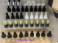 China Wholesale Custom Dropper Caps 18/410 20/410 for Essential Oil Bottles | Bulk Cosmetic Glass Bottle Pipettes with Bamboo Aluminum Plastic ring & Longer Rubber Supplier for sale