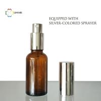 China Wholesale Amber Glass Spray Bottle 5ml, 10ml, 15ml, 20ml, 30ml, 50ml, 100ml and Cosmetic Lotion Pump Bottles with 18mm neck Bird Mouth Pump for Essential Oils and Serums for sale