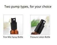 China Wholesale Amber Glass Spray Bottle 5ml, 10ml, 15ml, 20ml, 30ml, 50ml, 100ml and Cosmetic Lotion Pump Bottles with 18mm neck Bird Mouth Pump for Essential Oils and Serums for sale