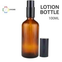 China Wholesale Amber Glass Spray Bottle 5ml, 10ml, 15ml, 20ml, 30ml, 50ml, 100ml and Cosmetic Lotion Pump Bottles with 18mm neck Bird Mouth Pump for Essential Oils and Serums for sale