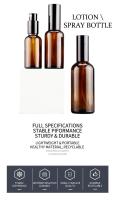 China Wholesale Amber Glass Spray Bottle 5ml, 10ml, 15ml, 20ml, 30ml, 50ml, 100ml and Cosmetic Lotion Pump Bottles with 18mm neck Bird Mouth Pump for Essential Oils and Serums for sale