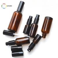 China Wholesale Amber Glass Spray Bottle 5ml, 10ml, 15ml, 20ml, 30ml, 50ml, 100ml and Cosmetic Lotion Pump Bottles with 18mm neck Bird Mouth Pump for Essential Oils and Serums for sale