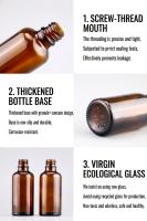 China Wholesale Amber Glass Spray Bottle 5ml, 10ml, 15ml, 20ml, 30ml, 50ml, 100ml and Cosmetic Lotion Pump Bottles with 18mm neck Bird Mouth Pump for Essential Oils and Serums for sale