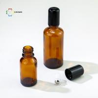 China Amber Glass Roller Bottles 5ml, 10ml, 15ml, 20ml, 30ml, 50ml, 100ml for Essential Oils Wholesale | 5ml-100ml UV Light-Blocking Empty Glass Roll-on Bottles with Steel/Glass Balls for sale