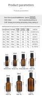 China Amber Glass Roller Bottles 5ml, 10ml, 15ml, 20ml, 30ml, 50ml, 100ml for Essential Oils Wholesale | 5ml-100ml UV Light-Blocking Empty Glass Roll-on Bottles with Steel/Glass Balls for sale