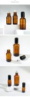 China Amber Glass Roller Bottles 5ml, 10ml, 15ml, 20ml, 30ml, 50ml, 100ml for Essential Oils Wholesale | 5ml-100ml UV Light-Blocking Empty Glass Roll-on Bottles with Steel/Glass Balls for sale