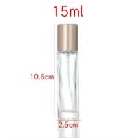 China New Mould 10ml 15ml Pressing Type Crimp Neck Thick Glass Perfume Bottle with Fine aluminum Mist Sprayer and Cap Full Set Wholesale Luxury Empty Fragrance Spray Bottle for sale