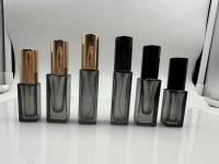 China 3ml 5ml 10ml 15ml Half transparent black perfume glass Square  bottle and Black to clear gradient perfume bottle with gradient design for sale