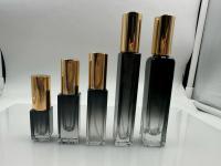 China 3ml 5ml 10ml 15ml Half transparent black perfume glass Square  bottle and Black to clear gradient perfume bottle with gradient design for sale