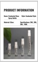 China 2ml 3ml 5ml 10ml glass Perfume bottle with mist spray inside Silicone Gasket and calibration ml silk print for sale