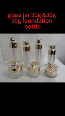 China base cream expty glass jar  of 20g and 30g 50g empty fancy stylish foundation bottles for sale