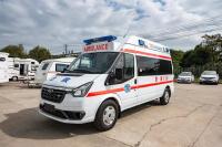 China Ford Transit Medical Emergency Ambulance 4×2 Diesel - 5820mm Length, 103kW Power with Oxygen System & Stretchers for sale