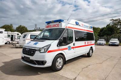 China Ford Transit Medical Emergency Ambulance 4×2 Diesel - 5820mm Length, 103kW Power with Oxygen System & Stretchers for sale