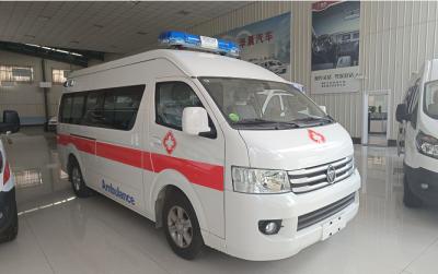 China Futian Medical Emergency Ambulance 4×2 8 Seater with 2378ml Gasoline Engine and 150km/h Top Speed for sale