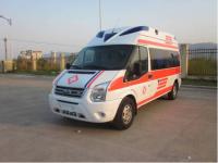 China Ford Long Axle Medical Emergency Ambulance 9-Seat Diesel 4×2 with 3750mm Wheelbase and 80L Fuel Tank for sale