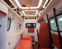 China Ford Transit Medical Emergency Ambulance 5341mm Body with 9-Speed Automatic Transmission and 3510kg Load Capacity for sale