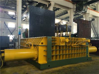 China Double Main Cylinder Hydraulic Baling Press / Cuboid Block Scrap Metal Baler for sale