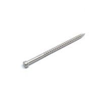China Jolt Head Polished Stainless Steel Annular Ring Shank Nails For Timbers for sale