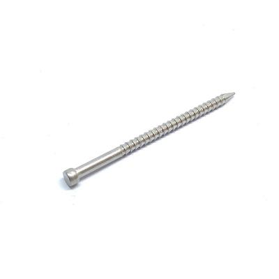 China Jolt Head Polished Stainless Steel Annular Ring Shank Nails For Timbers for sale