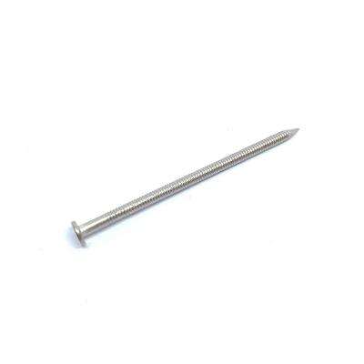 China 32MM X 1.9 Checkered Flat Head Ring Shank Nails SUS316 Rust Protection for sale