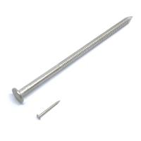 China 4.0 X 100MM Ring Shank Nails For Wood , Stainless Steel Flat Head Nails for sale