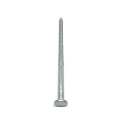 China 5.3X125MM Checkered Small Flat Head Nails Ring Shank Stainless Steel A2 for sale