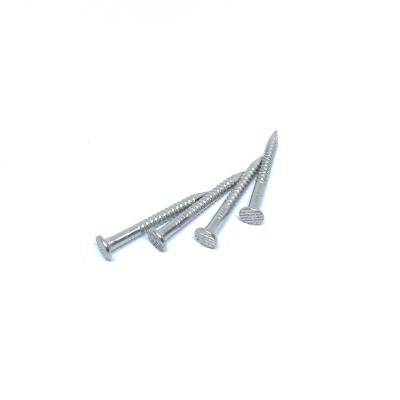 China SUS304 Ring Shank Stainless Steel Flat Head Nails For Wood 3.5 X 45MM for sale