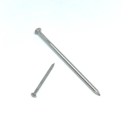 China 75MM Rose Head Annular Ring Shank Stainless Nails for sale