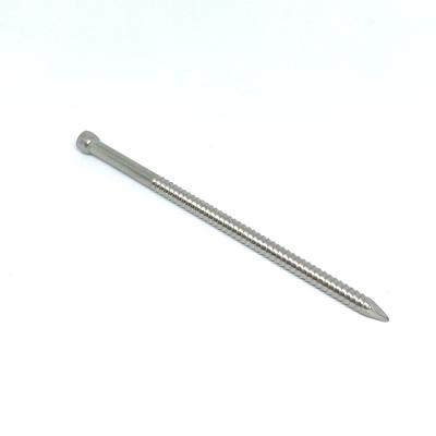 China 4.0X90MM Flat Lost Head Annular Ring Shank SS Nails For Wood for sale