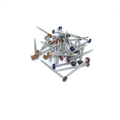 China 2.0X40mm Outside Anti UV Plastic Head Nails With Ring Shank for sale