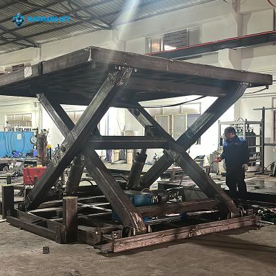 China 2T Upright Fixed Scissor Lift Platform Steel Frame For Warehouse And Assembly Lines for sale