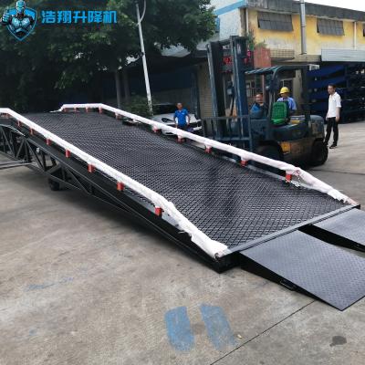 China Black Manual Portable Forklift Ramp Mobile Dock Leveler Reinforced Steel for sale