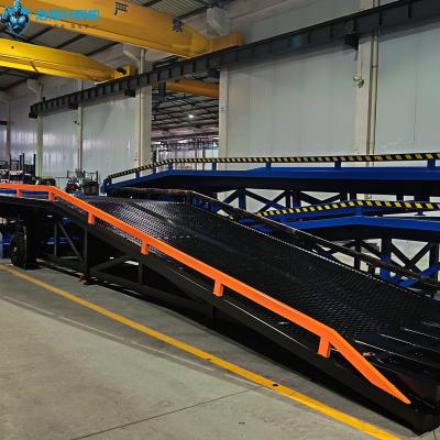 China 10 Tons Black Mobile Dock Ramp Warehouse Portable Truck Loading Ramp for sale