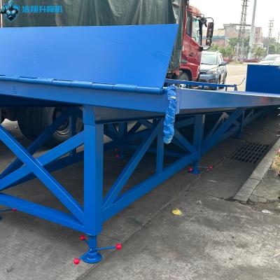 China 10t CE /ISO Blue Portable Container Loading Unloading Hydraulic Mobile Yard Ramp Made in China for sale