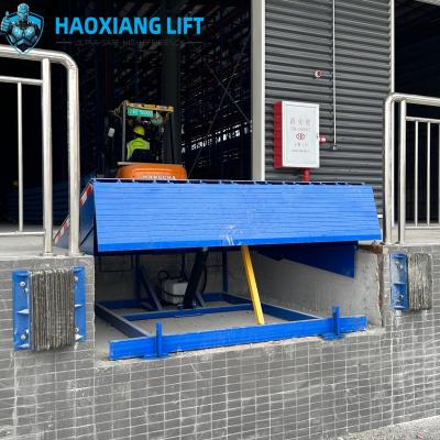 China Hydraulic Dock Ramp Blue - Customizable Height 8T-20T - High-Strength No Pit Required for Manufacturing for sale