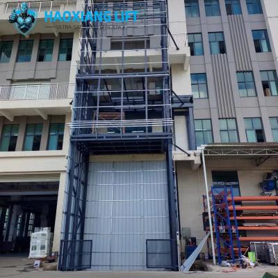 China CE & ISO Compliant Single-Rail Hydraulic Cargo Lift – 1.5T-5T Large Load Platform for 2-5 Floors Indoor Warehouse Outside Transport for sale