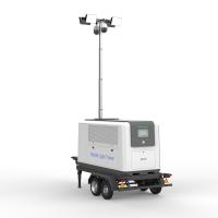 China 100000LM 1KW Mobile Light Tower Surveillance Mobile Light Mast With Charger for sale